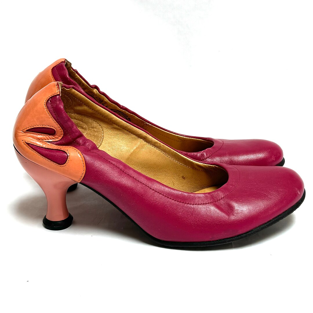 Vintage 2000s John Fluevog Rasberry Pink and Light Pink Patent Leather ...
