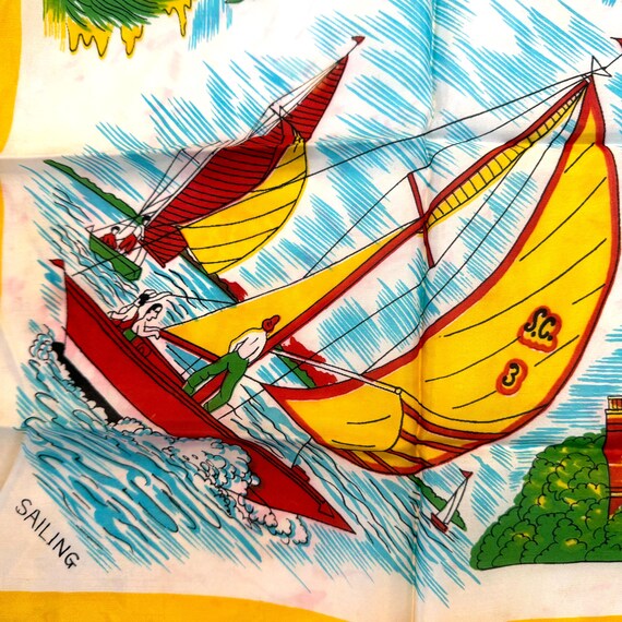 Vintage 1960s South Carolina Map Scarf Iconic State S… - Gem