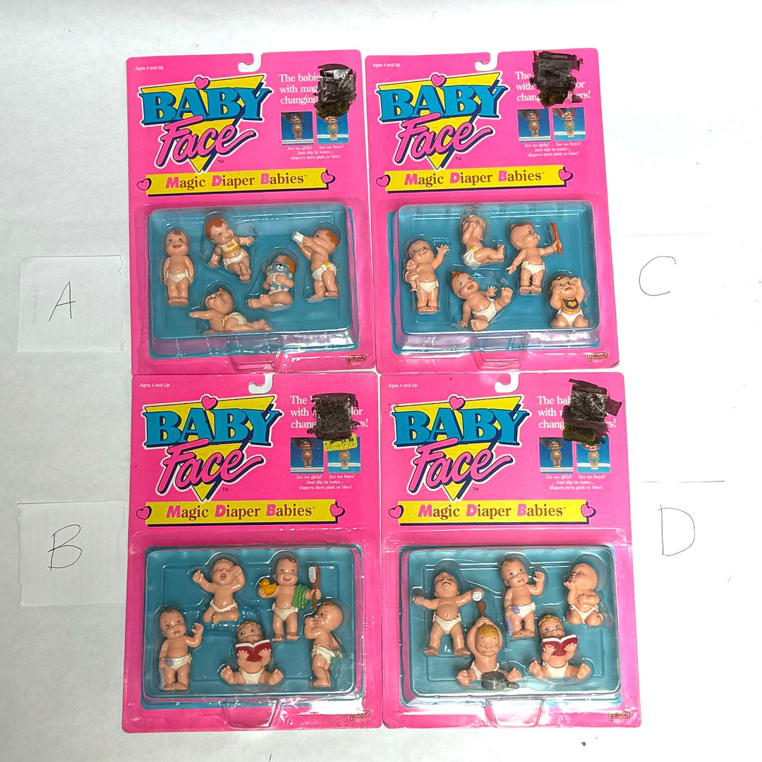 Vintage 1990s NIP Baby Face Magic Diaper Babies/new in Sealed Sets ...