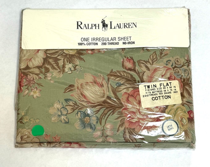 Vintage 1990s Ralph Lauren Blue Label Classic Iconic Twin Flat 100% ...