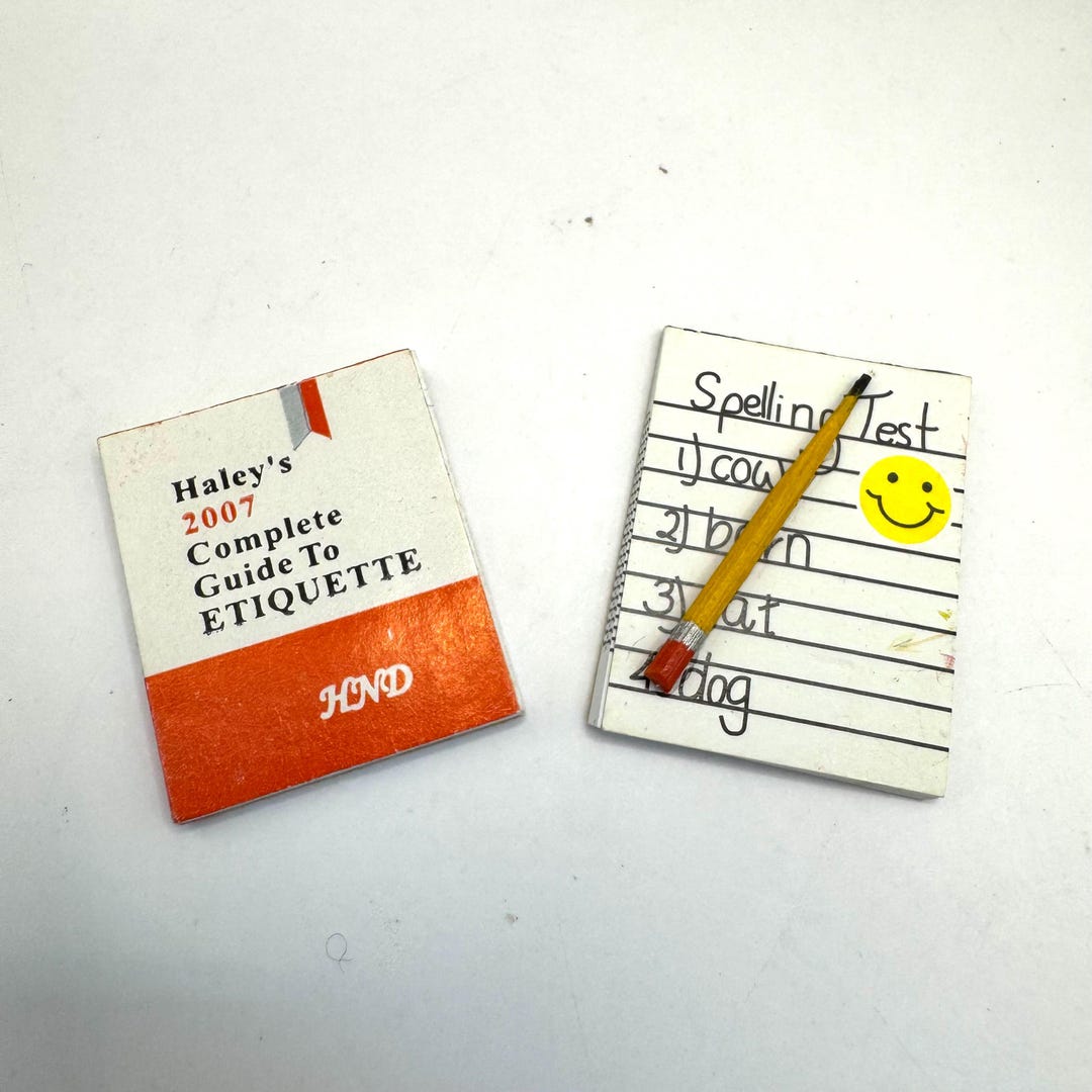 Vintage Fashion Doll 1:6 Scale Paper Spelling Test Paper W/pencil ...