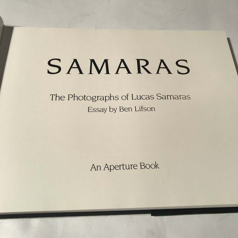Vintage 1987 1st Edition/1st Printing Lucas Samaras - Etsy