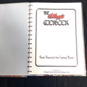 Vintage 1978 the Kellogg's Cookbook - Goes Beyond the Cereal Bowl ...