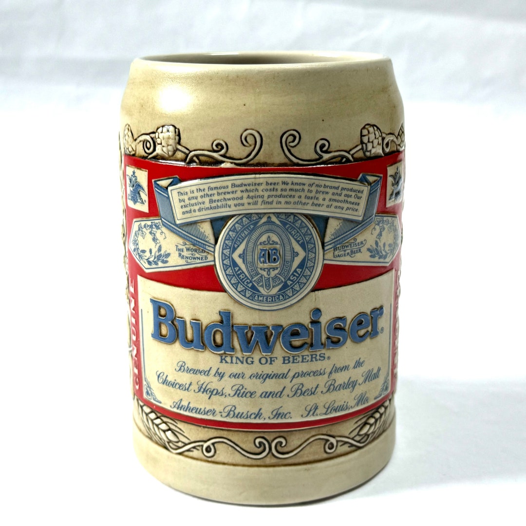 Vintage 1980s Budweiser Classic Sculpted Ceramic Mug/king of Beers ...