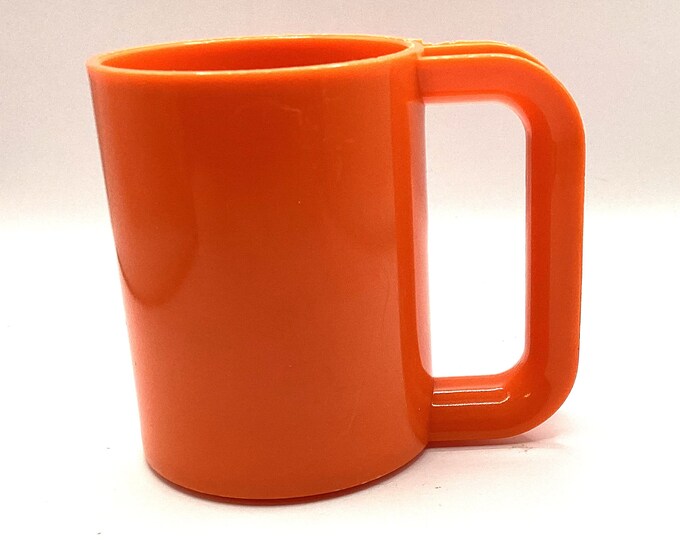 Vintage 1980s Iconic Plastic Designer-style Bright Orange Plastic Mug ...