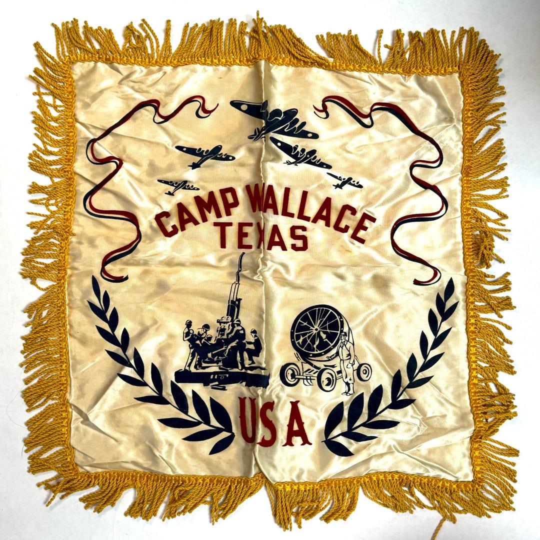 Vintage 1940s World War II Camp Wallace Texas Sweetheart USA Souvenir ...