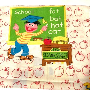 Vintage 1980s Sesame Street Flat Twin Sheet/big Bird/ernie/bert/cookie ...
