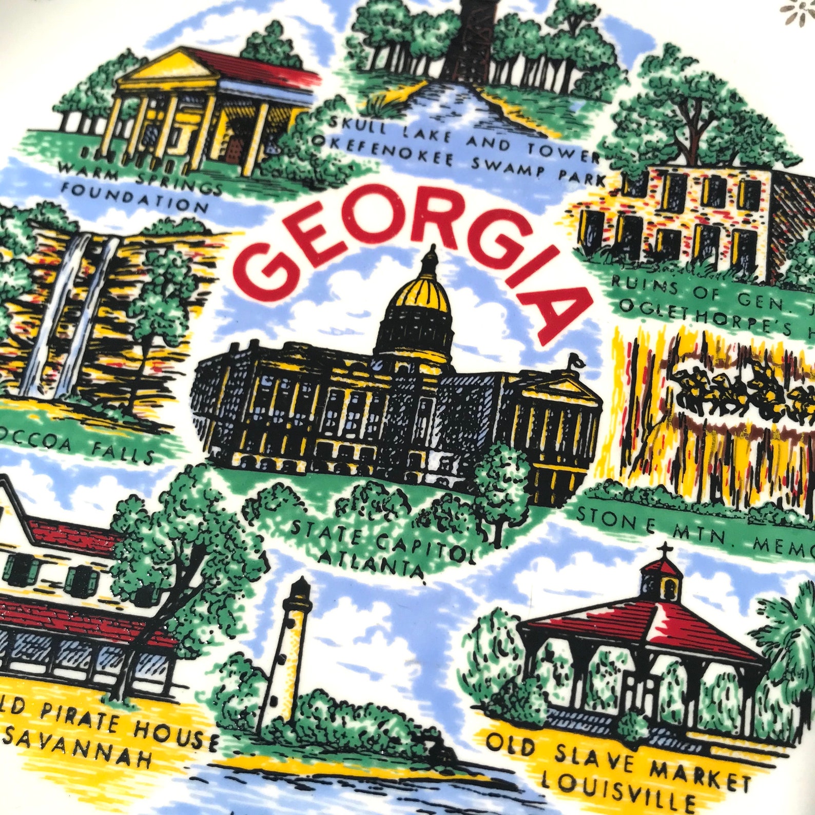 Vintage 1950s Georgia Souvenir Collectible Plate/classic - Etsy