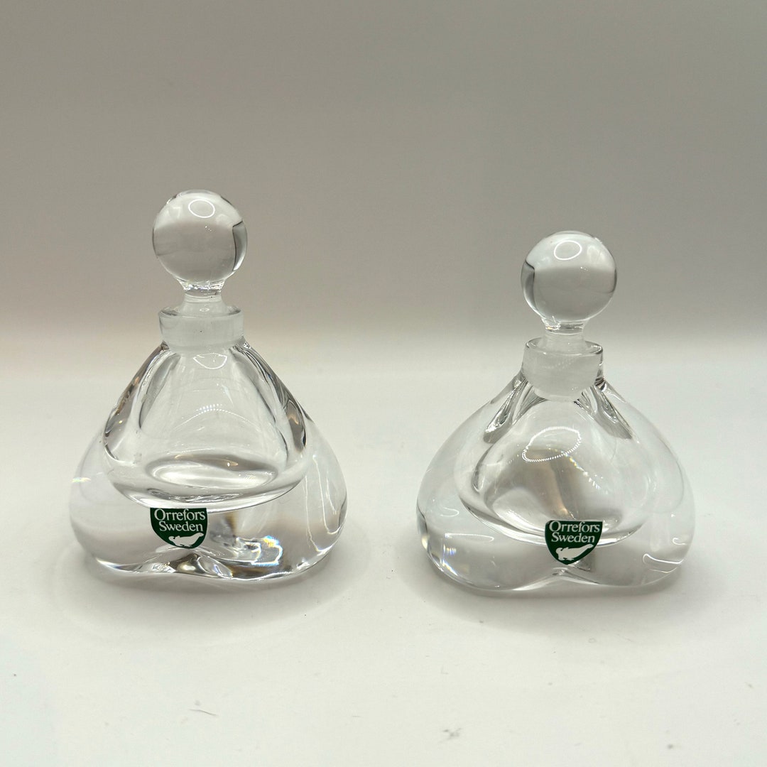 Vintage 1980s Stunning Beautiful Orrefors Swedish Glass Clear Perfume ...