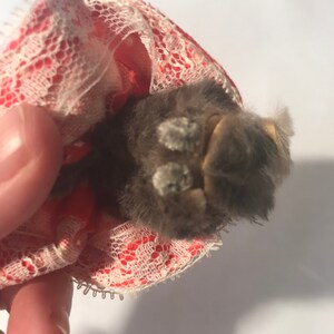 Vintage Teeny Tiny German Furry Mouse Grandma Mini Mouse With Knitting ...