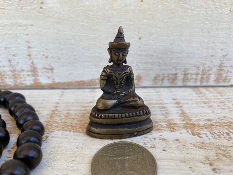 Small Buddha Statue // Spiritual Gift // Brass Buddhist Statue // Thai ...