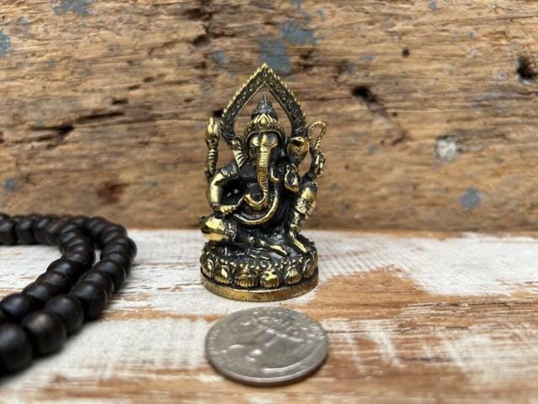 Small Ganesh Statue // Brass Ganesha Statue // Ganesh Talisman // Gift ...