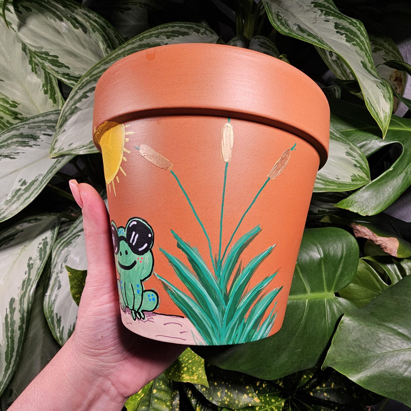 Hand-painted Frog Planter: Personalized Terra Cotta Pot, 6-inch - Etsy