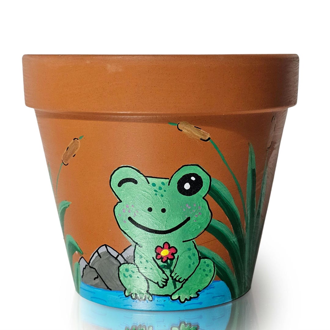 How Are You Doing, Mr. Frog? I Hand Painted a Frog on a Terra Cotta Pot ...