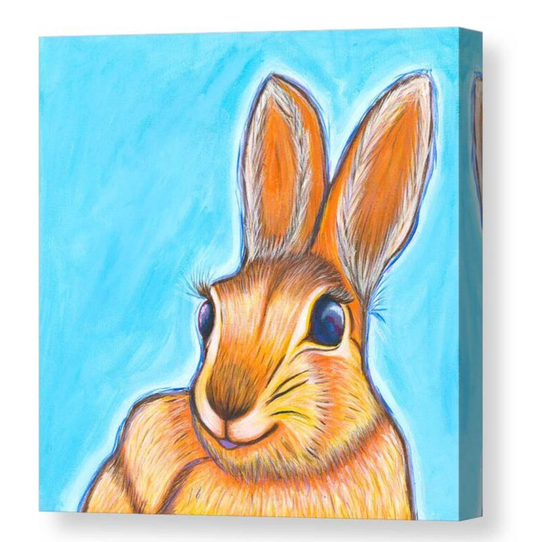 Bunny Original Painting on Stretch Canvas, Rabbit Pop Art Acrylic ...