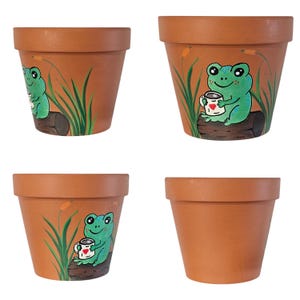 Hand-painted Frog Terra Cotta Planter: Coffee Lover Gift, 6 Inch - Etsy