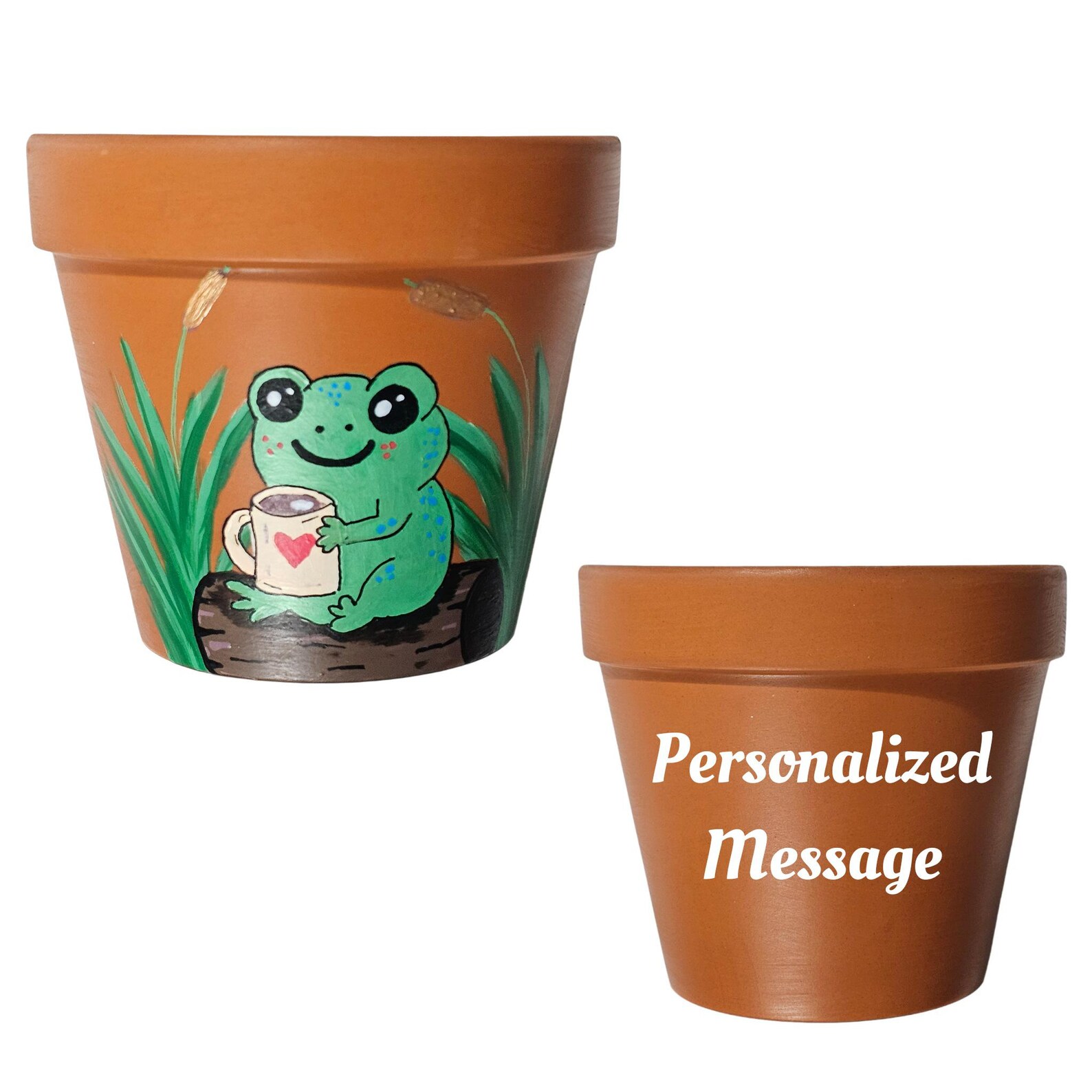 Hand-painted Frog Terra Cotta Planter: Coffee Lover Gift, 6 Inch - Etsy