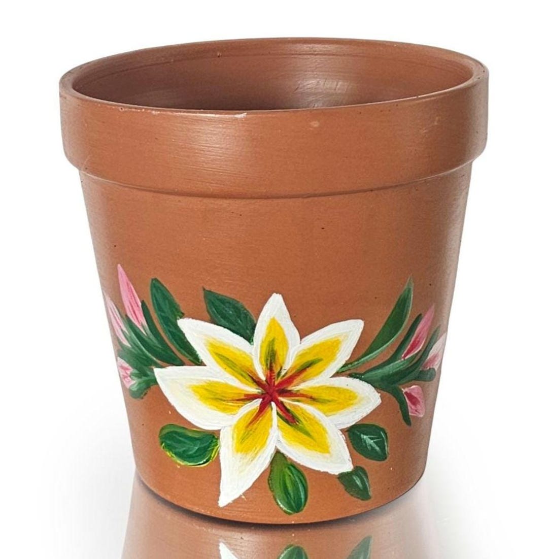 White Lily Flower Pot. A Personalized Gift for a Wife or Girlfriend. 6 ...