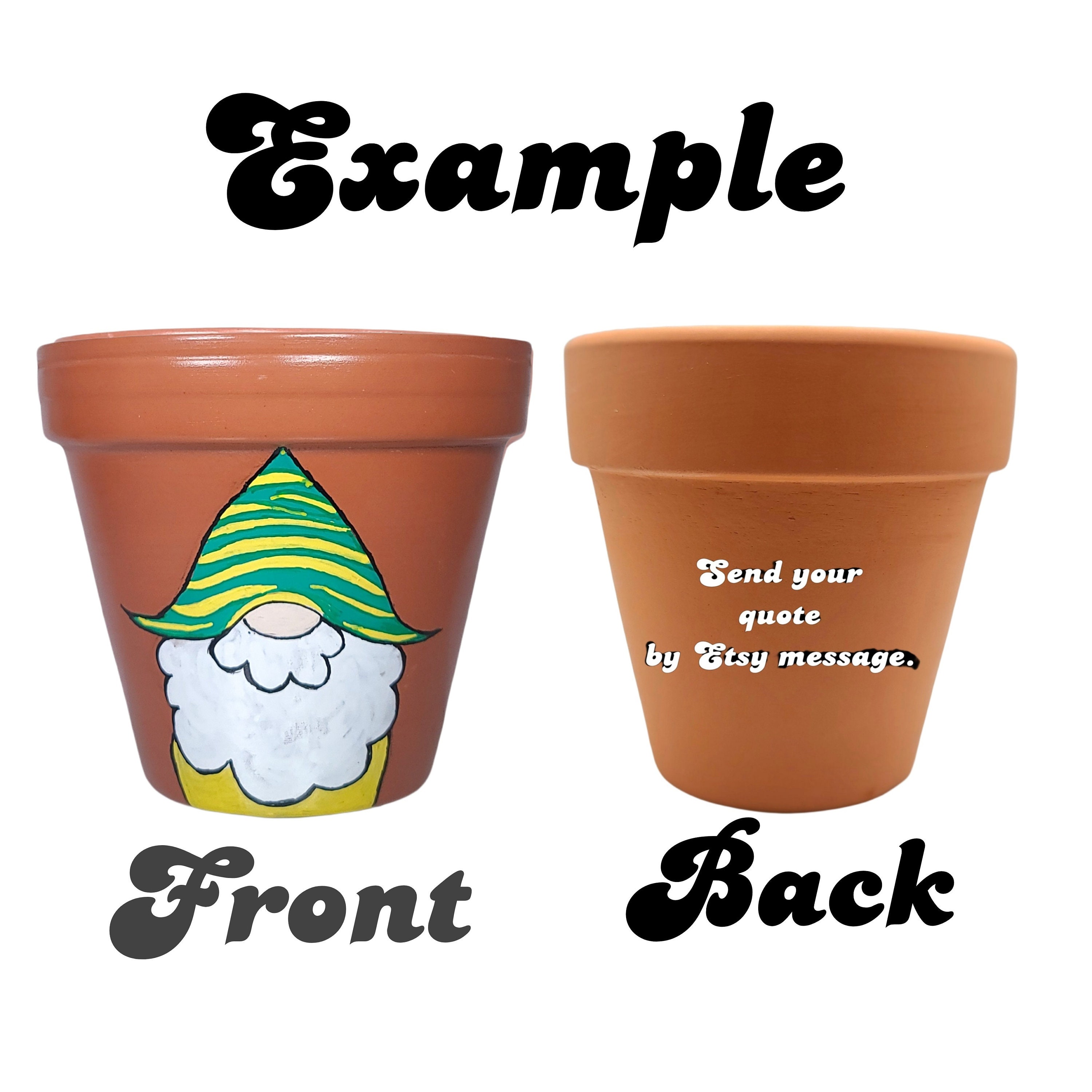 Personalized Father's Day Planter Hand Painted Gnome Design Indoor ...