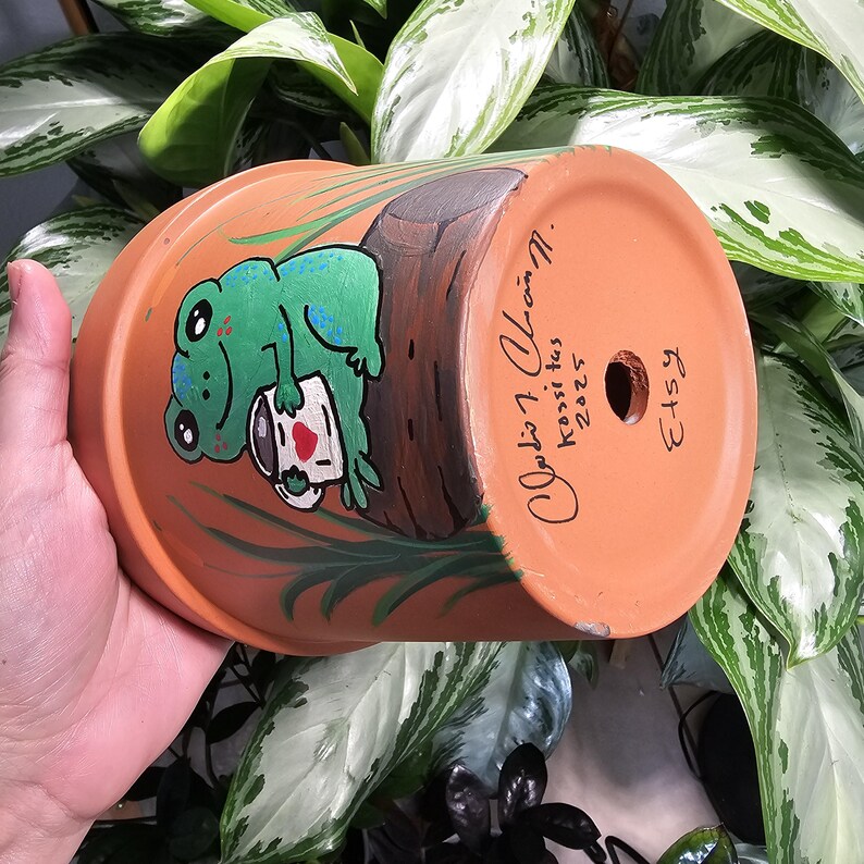 Hand-painted Frog Terra Cotta Planter: Coffee Lover Gift, 6 Inch - Etsy