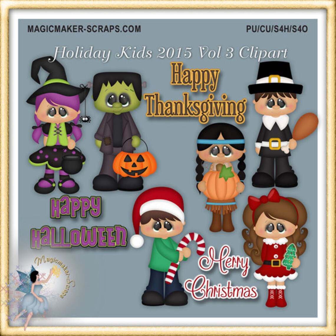 Holiday Clipart, Halloween, Thanksgiving, Christmas, Holiday Kids 2015 ...