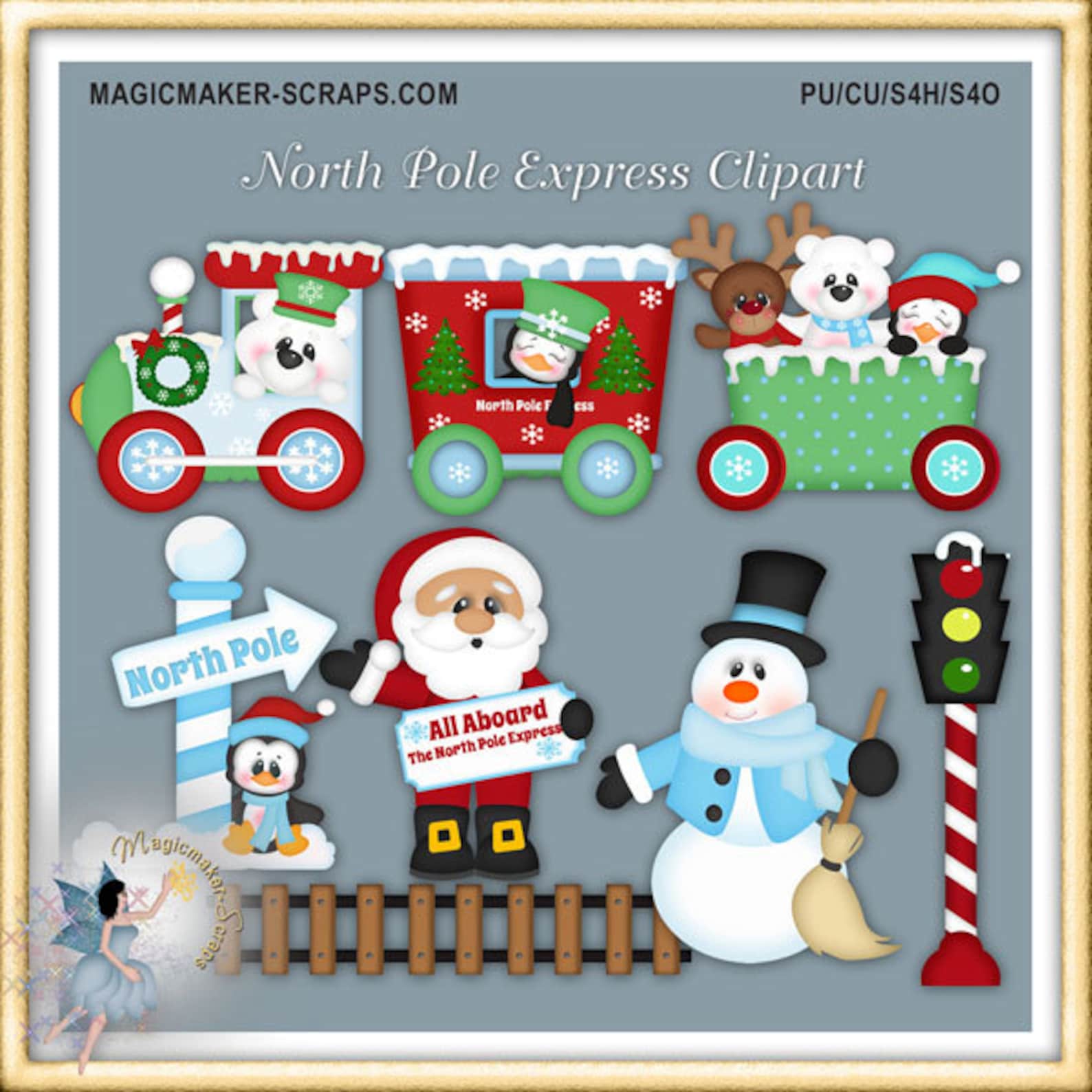 Holiday, North Pole, Santa Claus, Christmas Clipart - Etsy