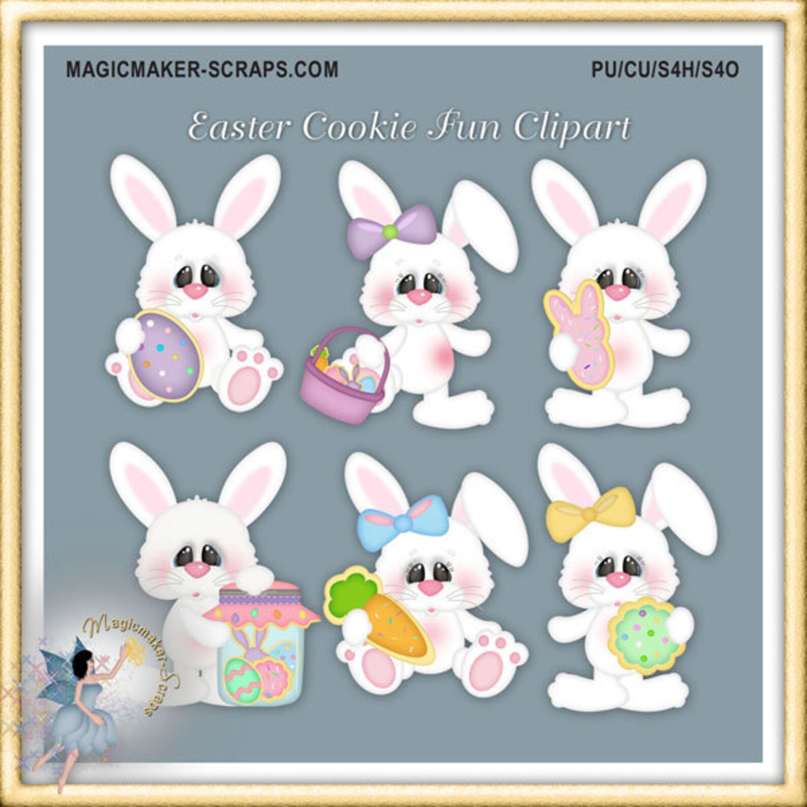 Easter Clipart, Easter Bunny Cookie Fun - Etsy
