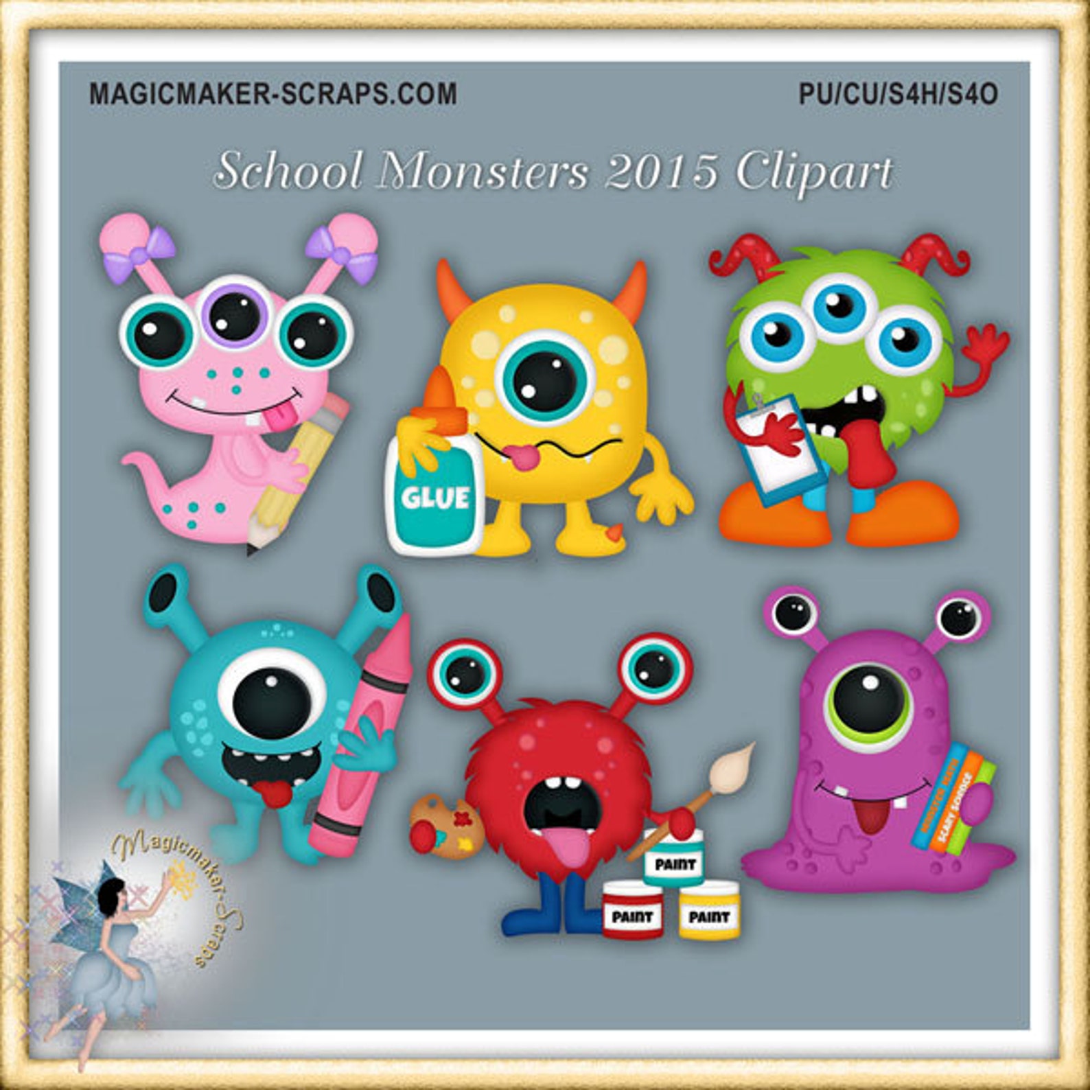 School Monsters Clipart 2015 - Etsy