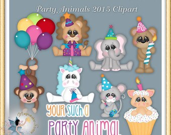Birthday Party Animals Clipart Candle Number 1-6 | Etsy