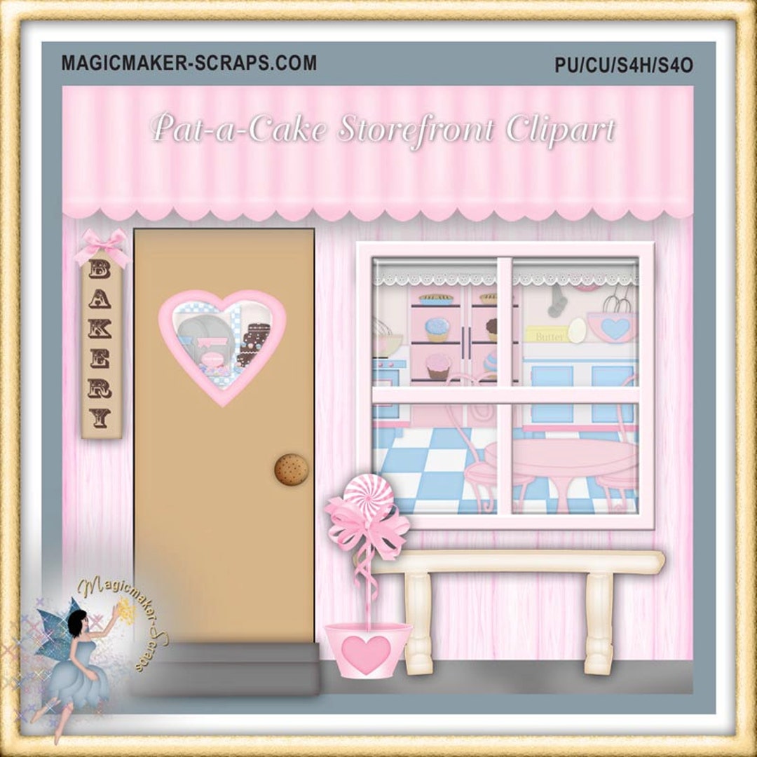 Cupcake Storefront Clipart, Cake, Cookies, Baking, Bakeshop, Commercial ...