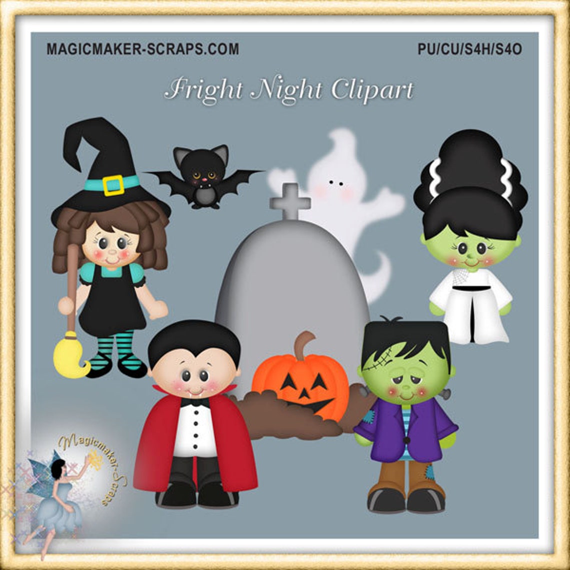 Halloween Clipart, Fright Night - Etsy