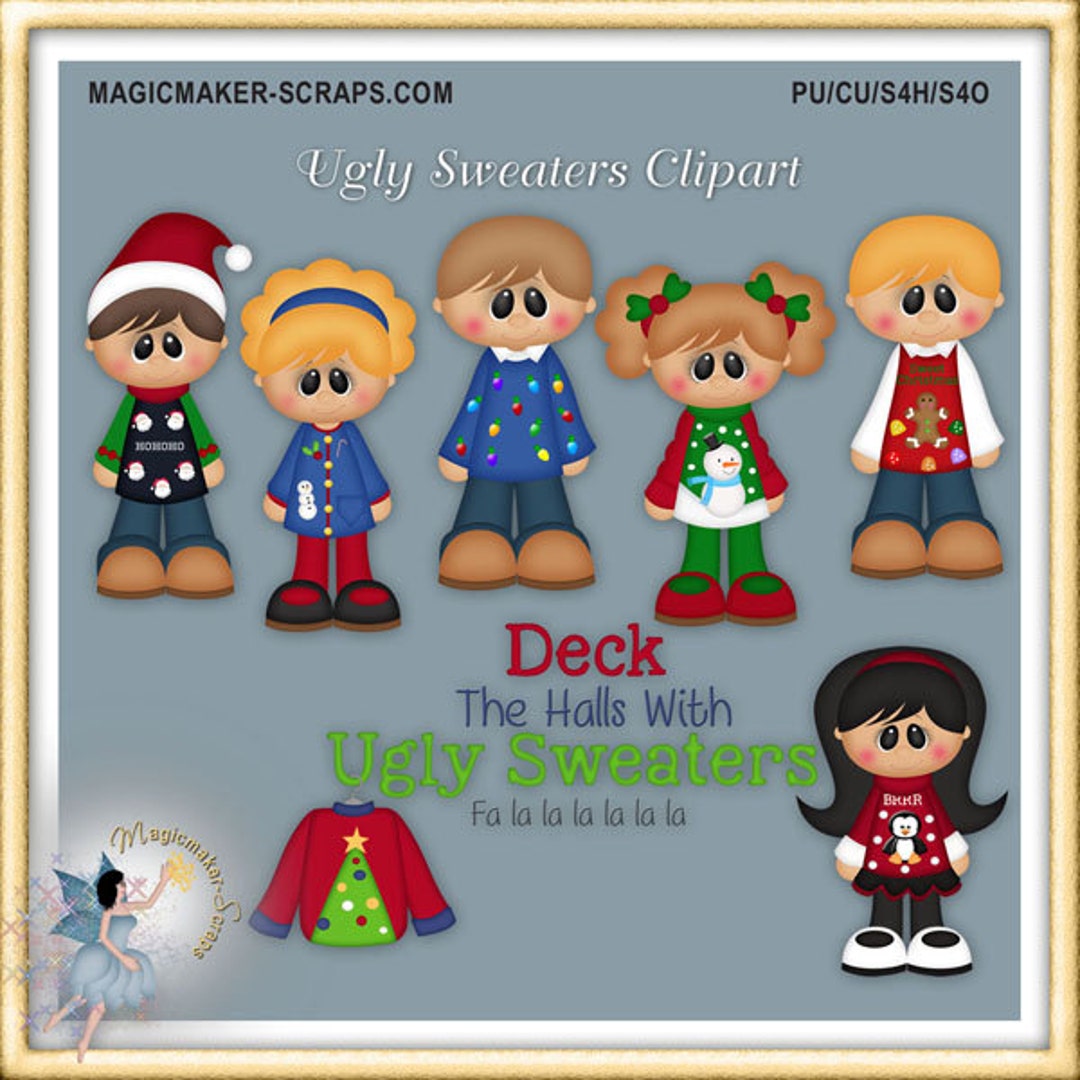 Christmas Clipart, Holiday Party, Ugly Sweater - Etsy