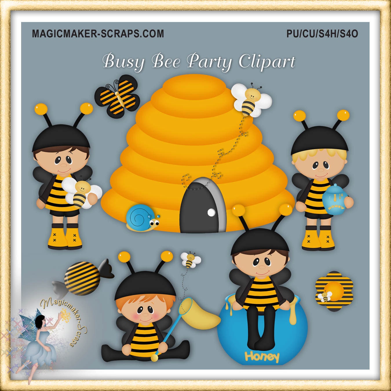 Bee Boy Clipart, Digital Scrapbook, Commercial Use, Busy Bee Party - Etsy