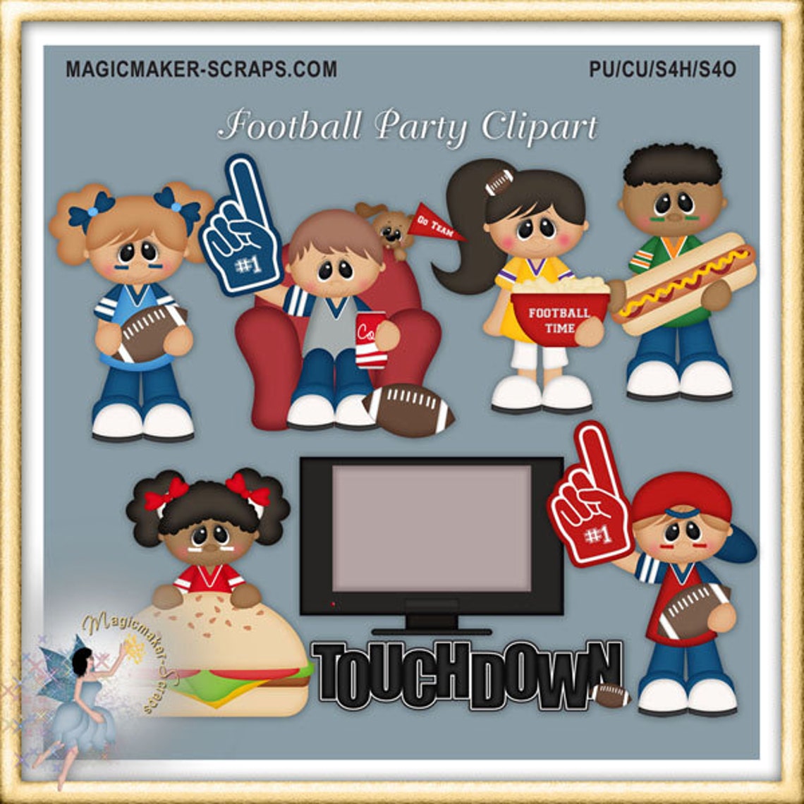 Football Party Clipart - Etsy
