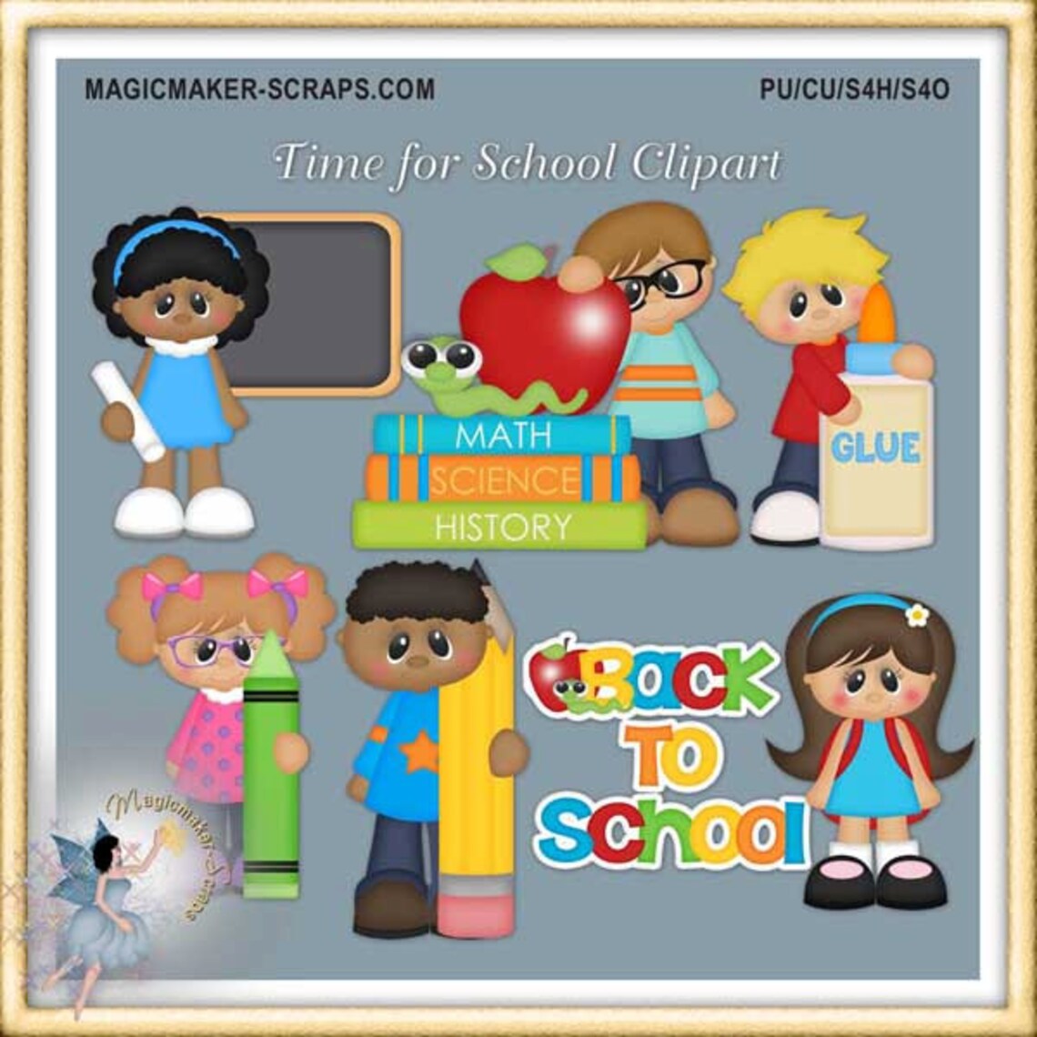 Time for School Clipart - Etsy