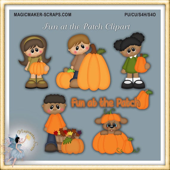 Autumn Clipart Pumpkin Carving Fun at the Patch - Etsy