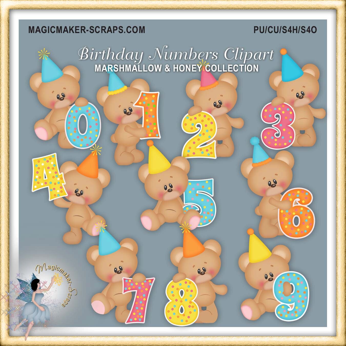 Birthday Candle Clipart, Teddy Bear, Birthday Numbers, Marshmallow and ...