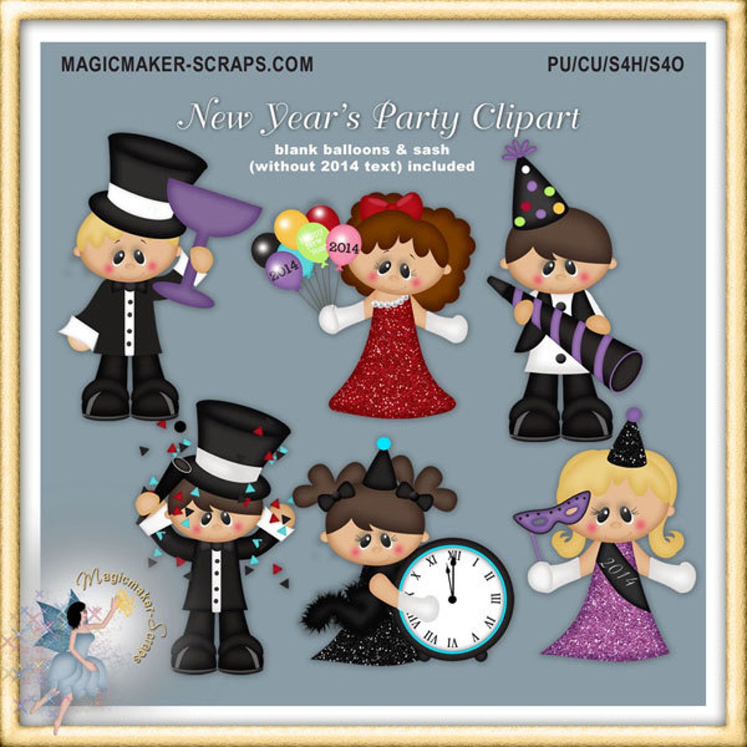 New Year's Party Clipart - Etsy