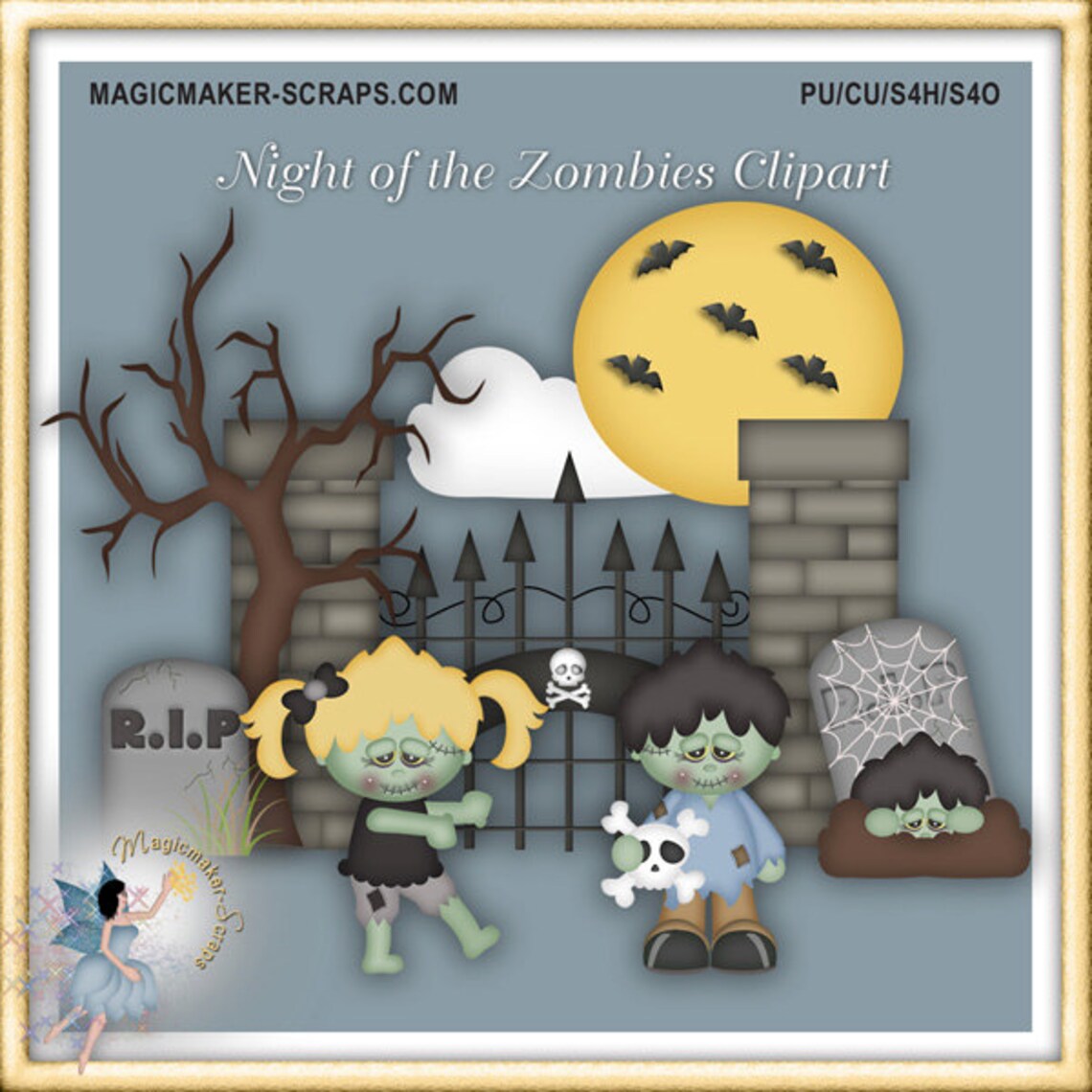 Halloween Clipart, Night of the Zombies - Etsy