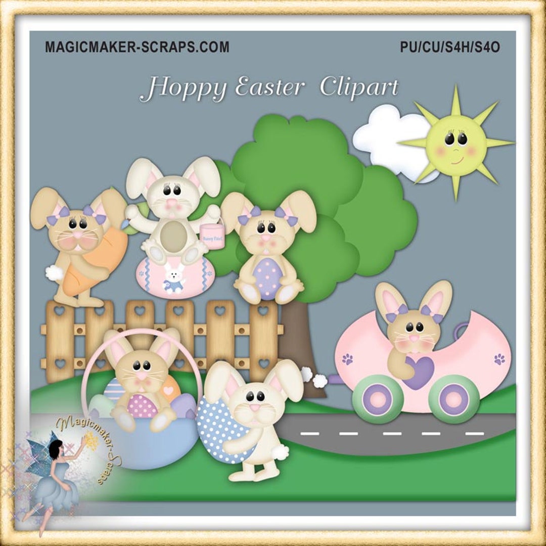 Easter Clipart Spring Bunny for Commercial Use Digital - Etsy