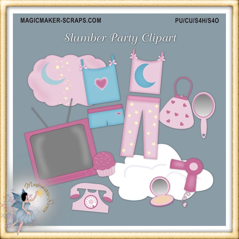 Slumber Party Clipart Commercial Use | Etsy