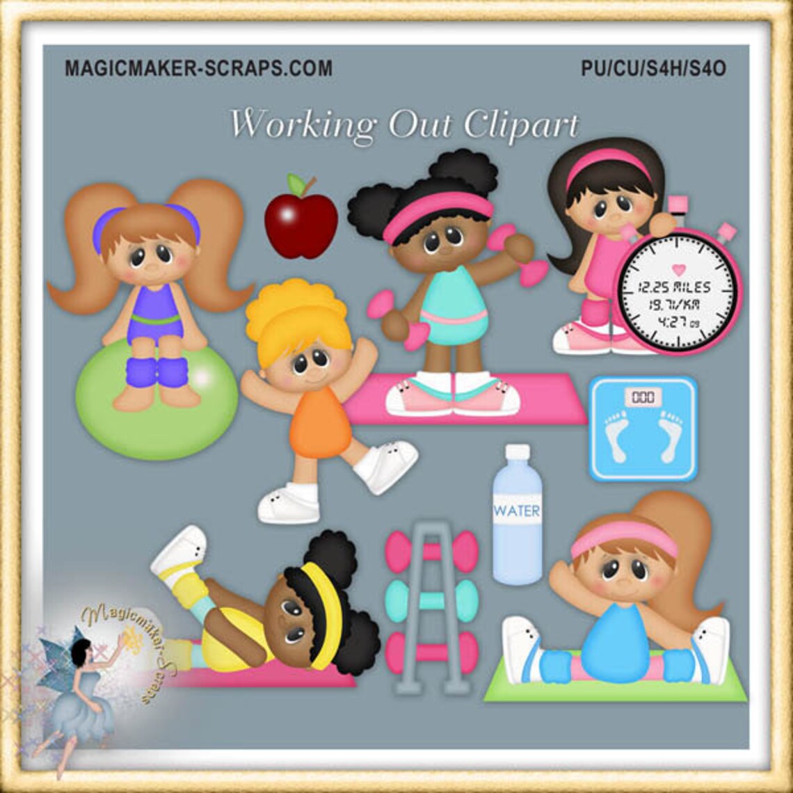 Exercise Clipart, Working Out - Etsy