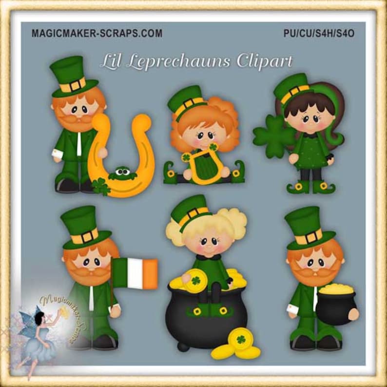 St. Patrick's Day Clipart, Lil Leprechaun - Etsy