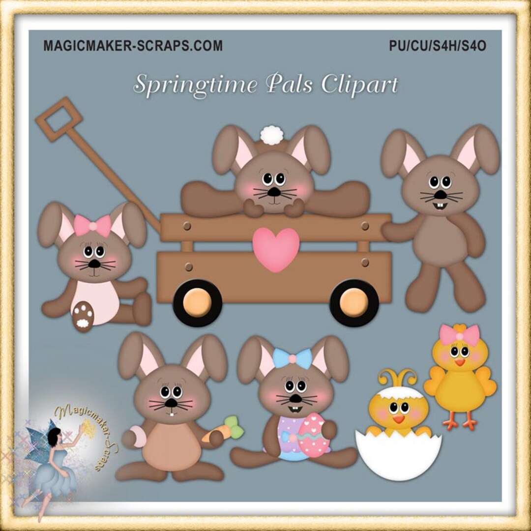 Easter Clipart, Spring Bunnies, Easter Animals for Commercial Use ...
