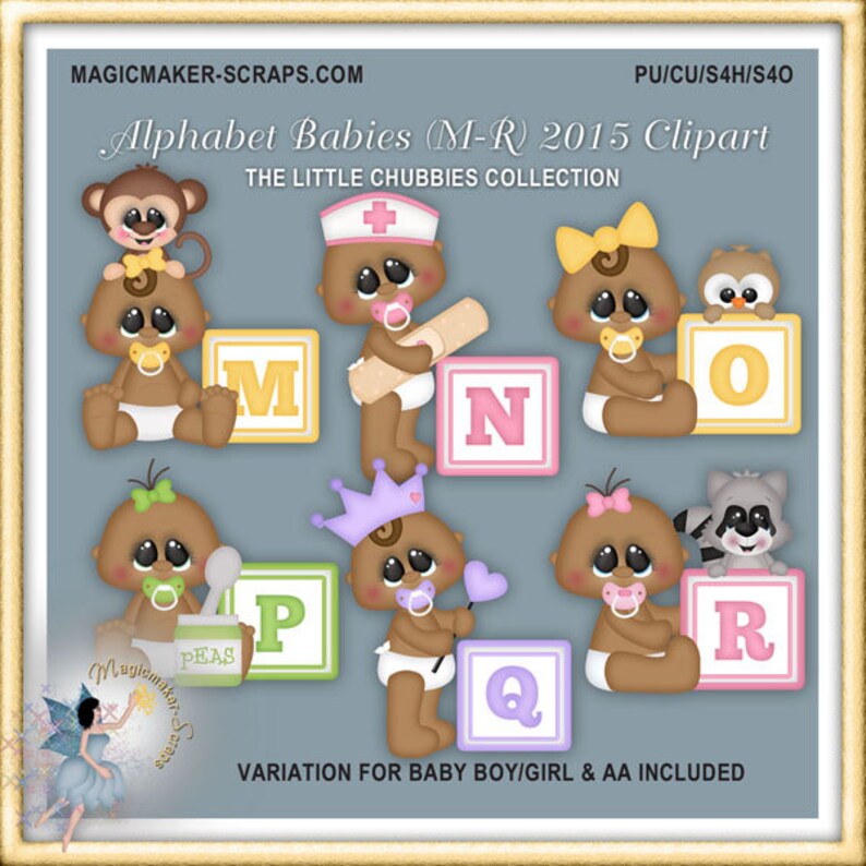 Alphabet Babies Clipart S-Z Chubbies 2015 Chubbies School - Etsy
