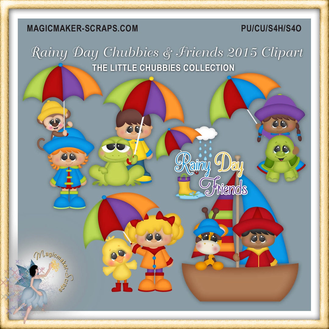Spring Clipart Baby Rainy Days Chubbies and Friends 2015 - Etsy
