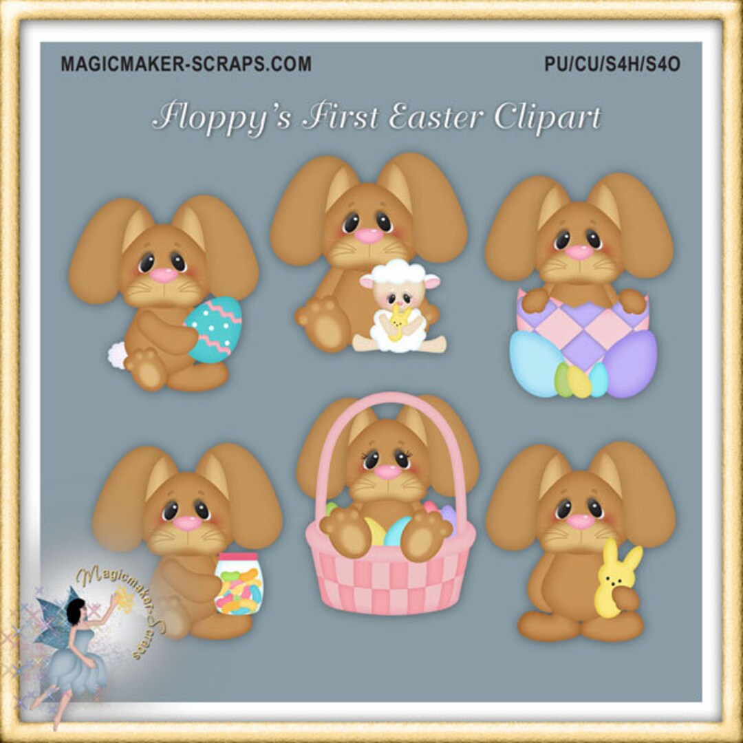 Baby Bunny First Easter Clipart - Etsy