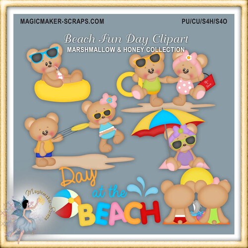Teddy Bear Clipart Baby Marshmallow and Honey 2015 - Etsy