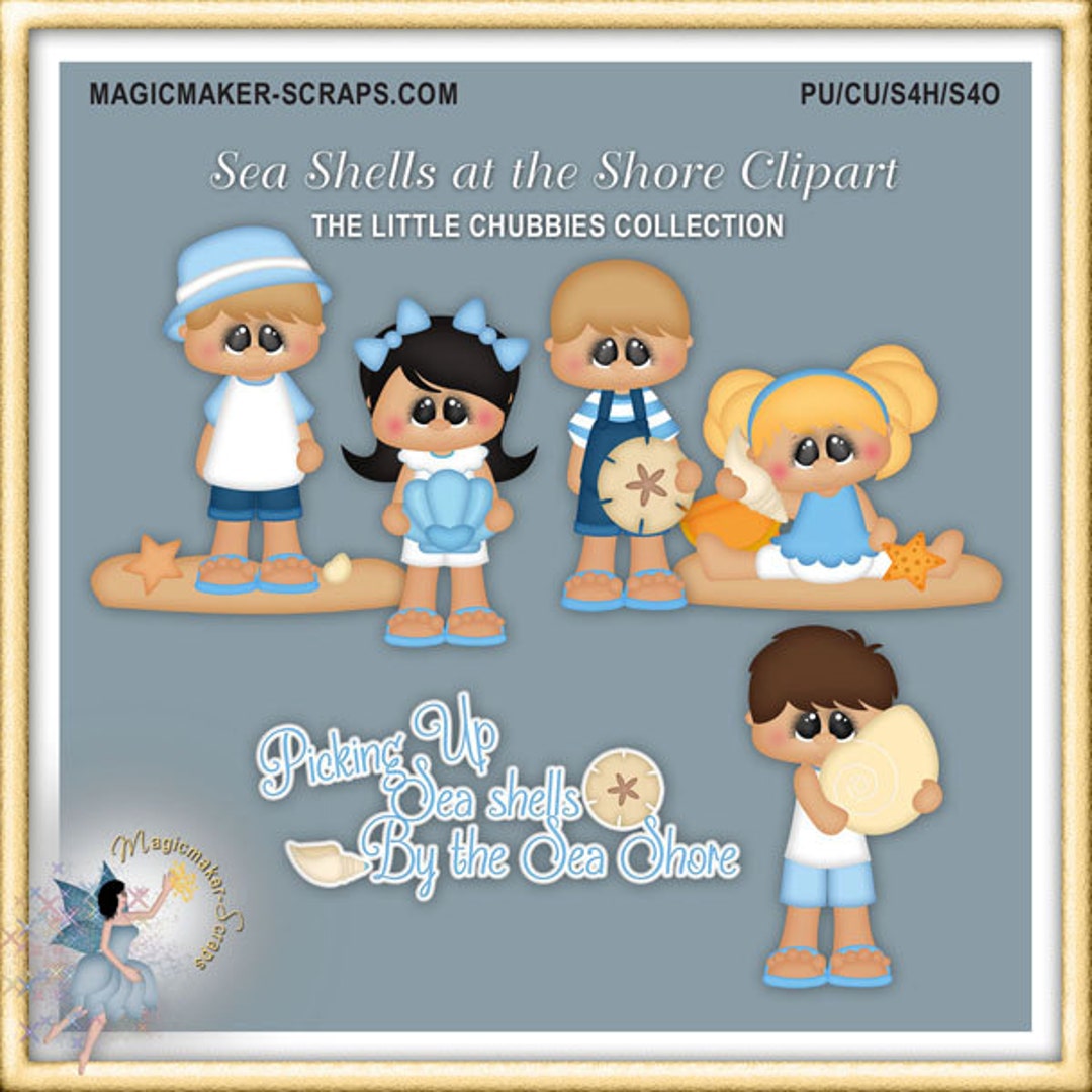 Summer Beach Clipart, Sea Shells at the Shore - Etsy