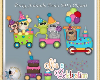 Birthday Party Animals Clipart Candle Number 1-6 | Etsy